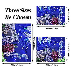 Plush Blanket Throw Blanket Warm Cozy Soft Microfiber Blankets, Coral Jellyfish Ocean