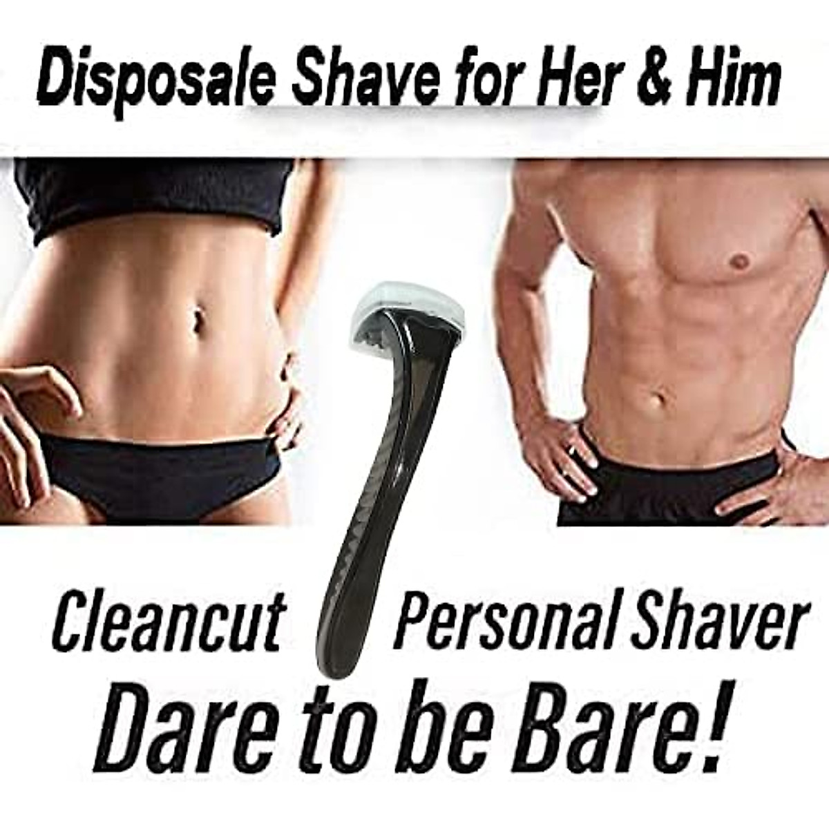 6pcs Bikini Razors Disposable Beauty Line Razors Shaver Pubic Hair Removal Body Hair Trimmer Women/Men (Black)