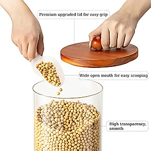 FavorFlavor Glass Jars with Airtight Lids Set of 2 101OZ Canister Sets for Kitchen Counter Flour Glass Storage Containers with Wooden Lid and a Tray for Kitchen or Laundry Room