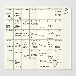 1 X Midori Traveler's Notebook (Refill 017) Monthly Diary