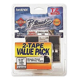 Brother TZE-2312PK 1/2" Black on White 2 Pack Label Tape