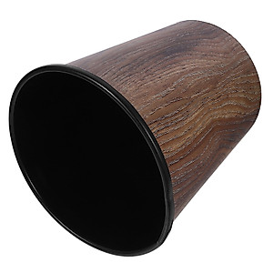 LALAFINA Retro Imitation Wood Grain Trash Can Wooden Trash Can Bamboo Wastebasket Hotel Trash Can Kitchen Bin Slim Recycle Can Compost Bin Garbage Can Office High Capacity Plastic Trash Bin