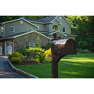 Gibraltar Mailboxes Garrison Large Capacity Galvanized Steel Venetian Bronze, Post-Mount Mailbox, GM160VBEC