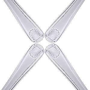 Dinner Knives Shell Pattern Table Knife 8.94 Inch Stainless Steel Flatware Set for Restaurant/Catering, BUY&USE Commercial Quality Silverware Pack of 12