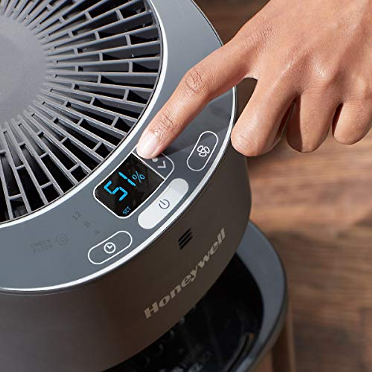 Honeywell Top Fill Tower Humidifier, Digital Humidistat, Black – Cool Mist Humidifier for Bedroom, Home or Office with Space Saving Tower Design