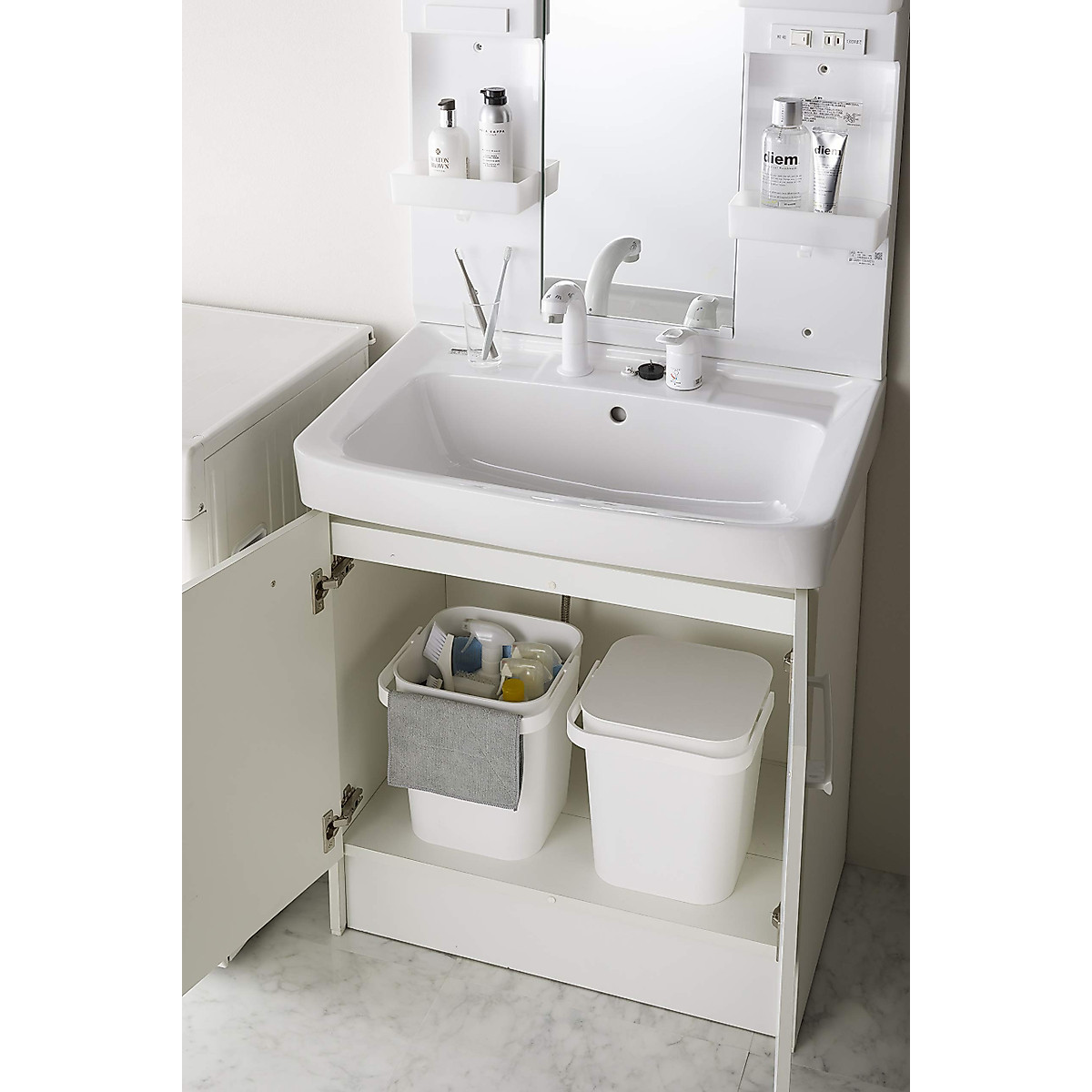 YAMAZAKI home Tower Storage Bin White