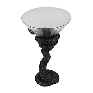 Zeckos Bronze Finish Octopus Tentacle Martini Glass