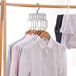 Clothes Hanger, Laundry Drying Rack Multi-use Strong Construction Plastic Home Hotel Apartment Excellent Clamping Organizer Hanger for Gifts - Grey