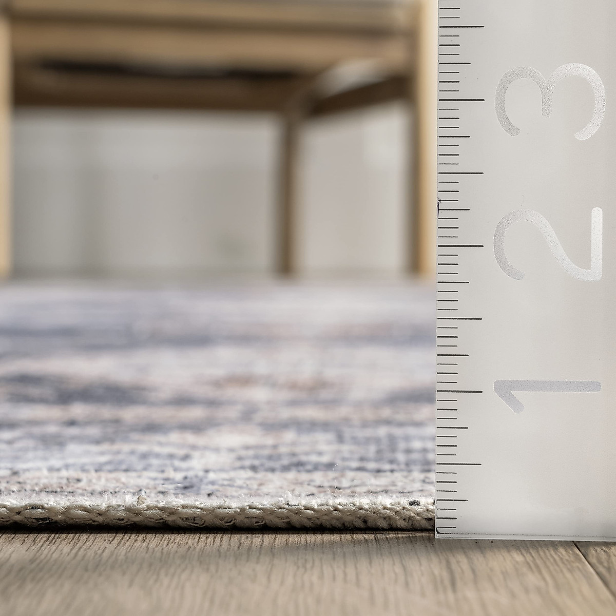 nuLOOM Finley Machine Washable Vintage Distressed Ultra Thin Area Rug, 5' x 8', Grey