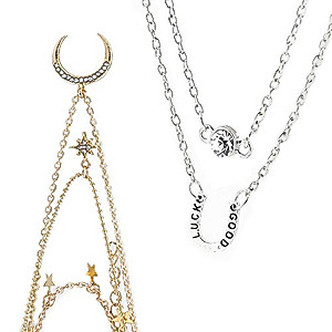 AROIC 20 PCS Pendant Necklace with 14 PCS Gold,6 PCS Sliver,20 styles of necklaces for Women Girls Jewelry Fashion and Valentine Birthday Party Gift