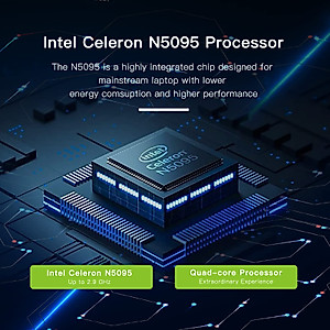 AMIAMO Laptop Computer 1080P Full HD Display High Performance Quad-Core Intel Celeron N5095 Processors 12GB DDR4 512GB SSD Windows 11 Laptop Computers