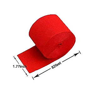 Aimto Red Crepe Paper Streamers-12 Rolls (82 Feet Per Volume)