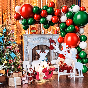 Red Green and White Balloon Garland for Birthday Baby Shower Wedding Graduation Christmas Party Decoration