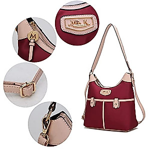 MKF Collection Shoulder Bag for Women, Nylon Handbag Purse, Top-Handle Hobo Bag And Wallet