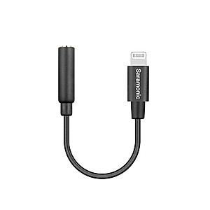 Saramonic 3.5mm TRRS to Lightning Female Adapter Cable, SR-C2002 3.5mm Micro Lightning to Apple Cable MFi Certified Compatible with iPhone, iPad Smartphones and Tablets (6cm)