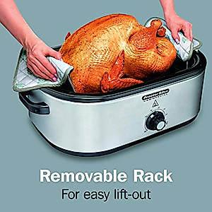 Proctor Silex Commercial 18 Quart Roaster Oven, Food Warmer, Stainless Steel, 120V (32921)