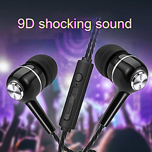 D-GROEE Earbuds Earphones, Wired Headphones in Ear, S12 Universal 3.5mm Earphone Wired Earbuds with Mic for Phone White with Mic