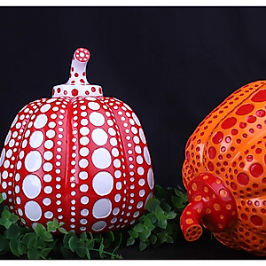 JSMY Cestbon Sculpture Decoration Statue Kusama Yayoi Pumpkin Artists Modern Sculpture Dot Art Home Decor Accessories Office Art Wedding Statue,Gold