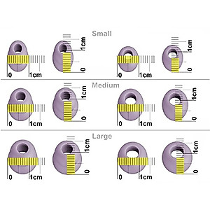 12pcs (DF-3sz) Light Purple Gray S/M/L Double Flange and Round Replacement Adapters Eartips Earbuds Compatible with BeatsX, Powerbeats 3 2 1, and Urbeats 3 Earphones Headphones