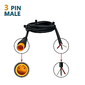 BEISGUANGS Julet 3Pin Male Waterproof Cable Electric Bike Extension Cable Connector for Ebike Light Throttle Ebrake Display