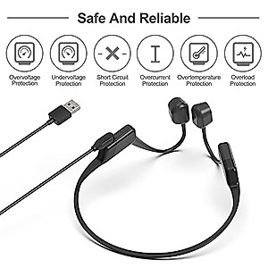 Replacement Magnetic Charging Cable for AfterShokz Aeropex AS800/OpenComm ASC100SG & Shokz OpenRun Pro&Mini, USB Fast Charger Cord Compatible with Aftershokz Bone Conduction Headphone AS800/ASC100SG