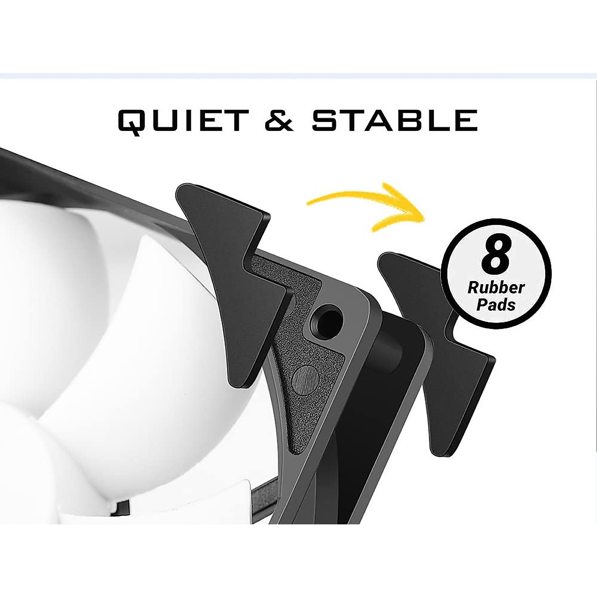 ENCOTEC F12 Silent Computer Fans, 120mm Fan, High Performance 4pin PWM Case Fans, PC Fans with 800-1800 RPM, DC 12V Fan, F12 Series 5 Packs 4Pin Connector