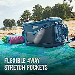 Coleman SPORTFLEX Soft Cooler with 4way Stretch Mesh Pockets, Expandable Active Stretch Side Pockets, Cooler Bag, Soft Sided Cooler, Insulated Lunch Bag, Camping Cooler