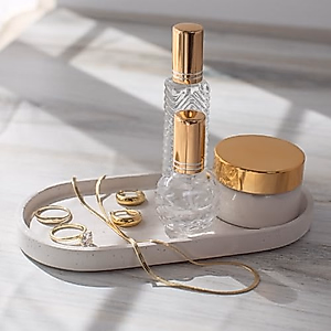 Decorative Bathroom and Vanity Tray - A Modern Concrete Tray to Beautifully Display Lotion & Soap Dispensers On Your Bathroom Counter - This Perfect Small Organizer Keeps Your Kitchen Area Neat