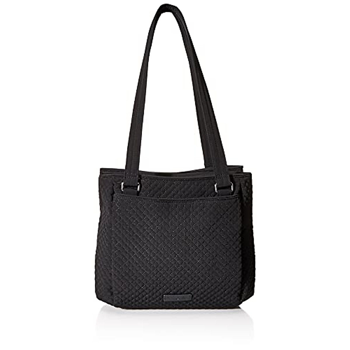 Vera Bradley Women's Microfiber Multi-Compartment Shoulder Satchel Purse, Classic Black, One Size