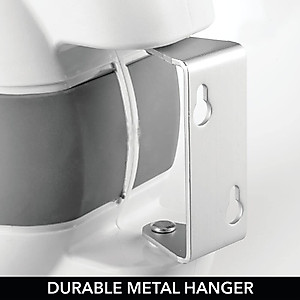 mDesign Portable Adjustable Indoor/Outdoor Retractable Clotheslines - 42ft Double Lines - Durable Hanging Plastic Reel to Air Dry Wet Clothes in Bathroom, Laundry, Patio, Balcony - 2 Pack - White