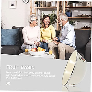 Luxshiny 10 Pcs Salad Bowl Large Decorative Bowl Metal Container with Lid Salad Bowls with Lids Breakfast Bowl Salad Serving Bowl Wash Basin and Iron Enamel Lard Basins Lard Storage Basins