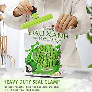 9 Pack Bag Sealer - Reusable Food Clips, Chip Bag Clips for Food Storage with Air Tight Plastic Heavy Seal Grip, Food Storage Bags Clips, Red&Blue&Green (3 Large and 6 Small)