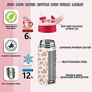 XccMe Kids Sublimation Tumbler,12 PACK 12oz Stainless Steel Sublimation Sippy Cup,Double Wall Insulated Kids Tumbler with Handle,Spill Proof lid,Shrink Films,Silicone Bottoms,for Water,Drinks