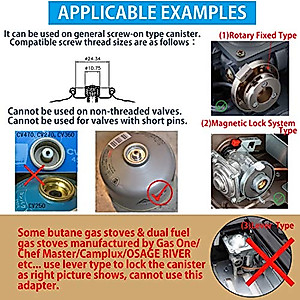 CAMPINGMOON Camping Gas Stove Adapter, Input: EN417 Lindal Valve Canister, Output: Butane Gas Stove Z13M