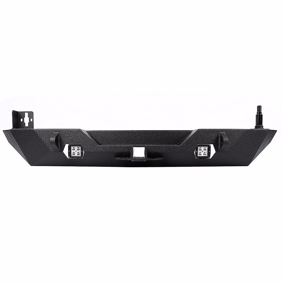 OCPTY Front Bumper and Rear Bumper with and Tire Carrier Fit For 2007-2015 2016 2017 2018 for Jeep Wrangler JK Winch Plate with D-ring with and Tire Carrier Texture Black