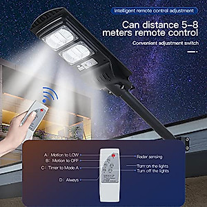 300W Solar Street Lights Outdoor waterproof,20000 lumens, Dusk to Dawn Solar with Motion Sensor and Remote Control, LED Flood Light, Suitable for courtyards, Gardens, Streets, Basketball Courts Garage