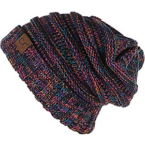 Funky Junque Oversized Slouchy Beanie - Black Kaleidoscope