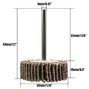 Bardland 10 Pieces Flap Wheel 1.18-Inchx 0.4-Inchx 0.12-Inch HP,120 Grit for Dremel Rotary Tools (120# 30X10X3)