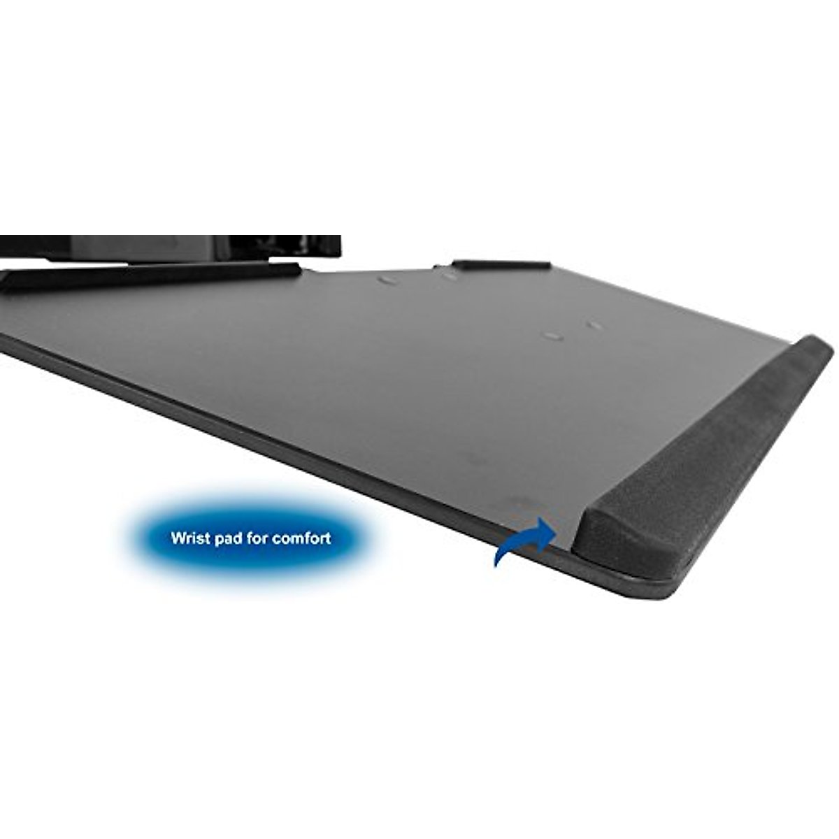 VIVO Adjustable Computer Keyboard and Mouse Platform Tray Deluxe Smooth Rolling Track Under Table Desk Mount, Black, MOUNT-KB04C
