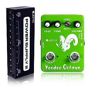 JOYO JF-12 Voodoo Octave Germanium 60's Fuzz Pedal Bundle with JP-02 DC 9V 18V Pedal Power Supply