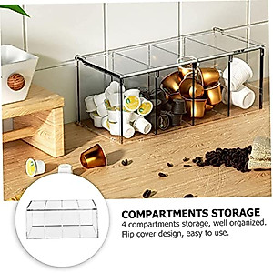 Alipis 1pc Box Coffee Storage Box Storage Container Storage Bins with Lids Flatware Storage Case Sunflower Curtain Clip Home Storage Case With Cover Showcase Clamshell Acrylic