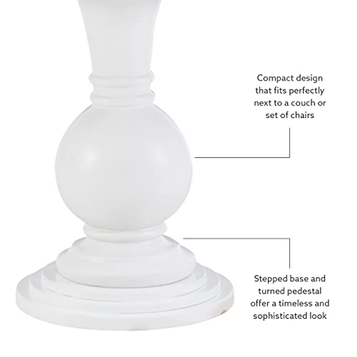 Powell White Pedestal Accent Table Pickins Round