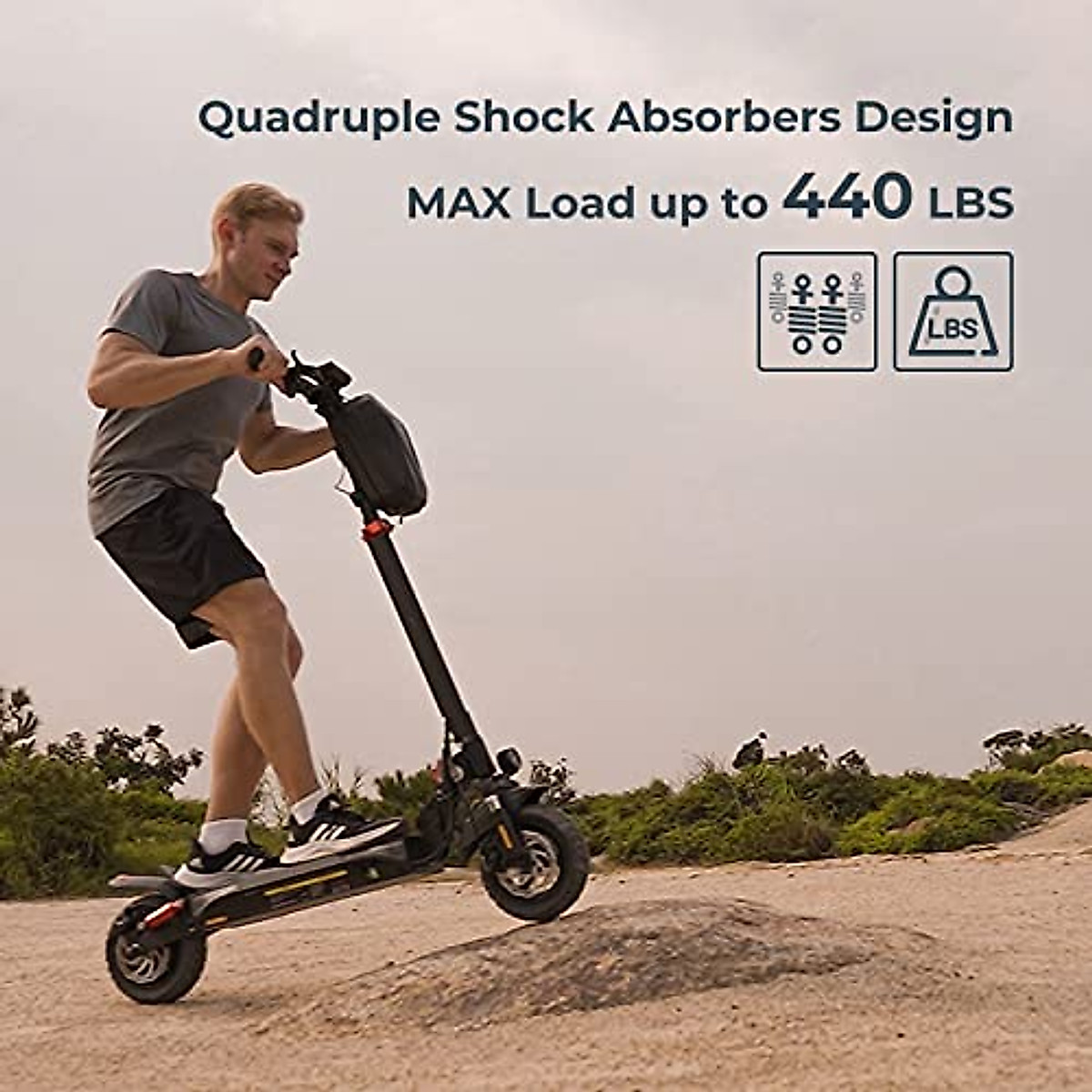Circooter Mate Electric Scooter Adult with APP, 440LBS Max Load, 800W Motor, 28 Mph Top Speed, 25 Miles Max Range, 10 inches All Terrain Tires Off Road Scooter Electric with Storage Bag for Adult