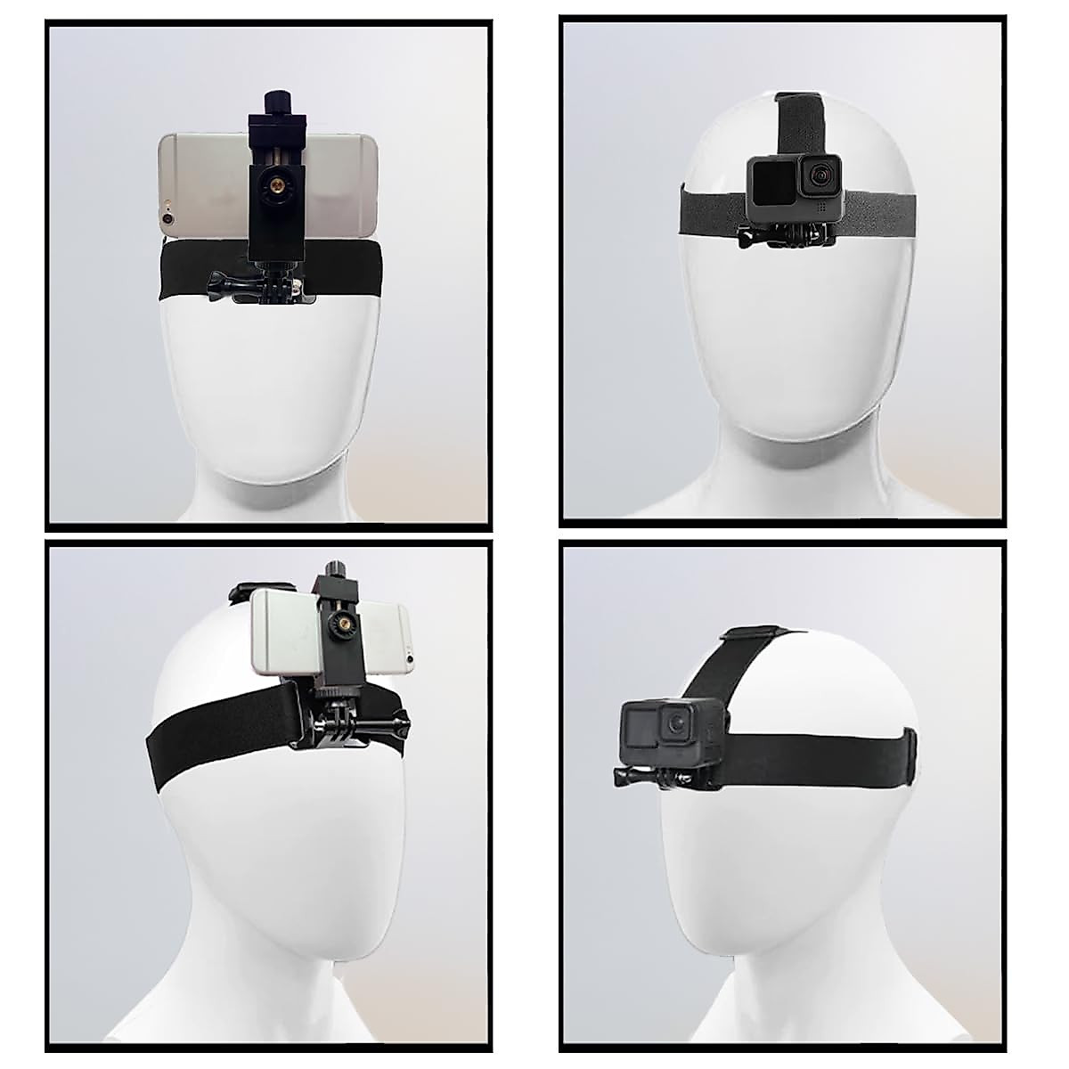 HYCZAAE Phone Chest Mount Harness & Head Strap for All iPhones - Stable & Secure - Hands Free - Travel Accessories Kit for Filming Video, POV/VLOG, Fishing, Biking - Body Camera Mount for All GoPro