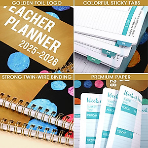 2023 Planner – Weekly and Monthly Planner 2023, Jan 2023 – Dec 2023, 2023 Weekly Monthly Planner with Monthly Tab, 8.46" x 6.37", Twin-Wire Binding, Thick Paper, Back Pocket, Elastic Closure - Black Pattern