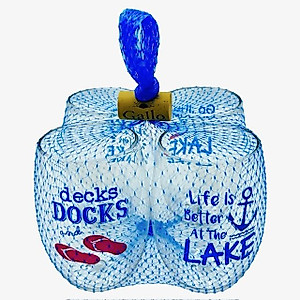 Set of 4 Shatterproof Designer 16 oz Plastic Wine Glasses MADE in the USA (LAKE)