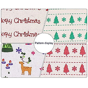 40 Pcs Christmas Cotton Fabric Square Precut Fabric Scraps Christmas Printing Quilting Fabric Squares Christmas Random Patterns Cotton Patchwork for DIY Xmas Sewing Crafting (10x10cm)