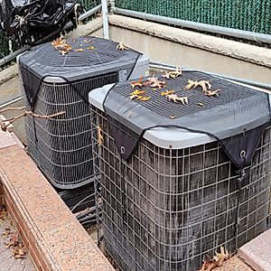 Yanroom Central Air Conditioner Covers for Outside Units Central Conditioning Mesh Cover All Season Top Universal Outdoor AC Cover Leaf Guard Covers Defender (Mesh, 32 x 32 inch)