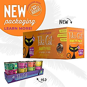 Tiki Cat Grill, Tuna & Crab Surimi, High-Protein and 100% Non-GMO Ingredients, Wet Whole Foods Cat Food for All Life Stages, 2.8 oz. Cans (Case of 12)