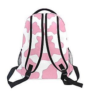 My Little Nest Casual School Backpack Pink Cow Spots Lightweight Travel Daypack College Shoulder Bag for Women Girls Teenage One_Size